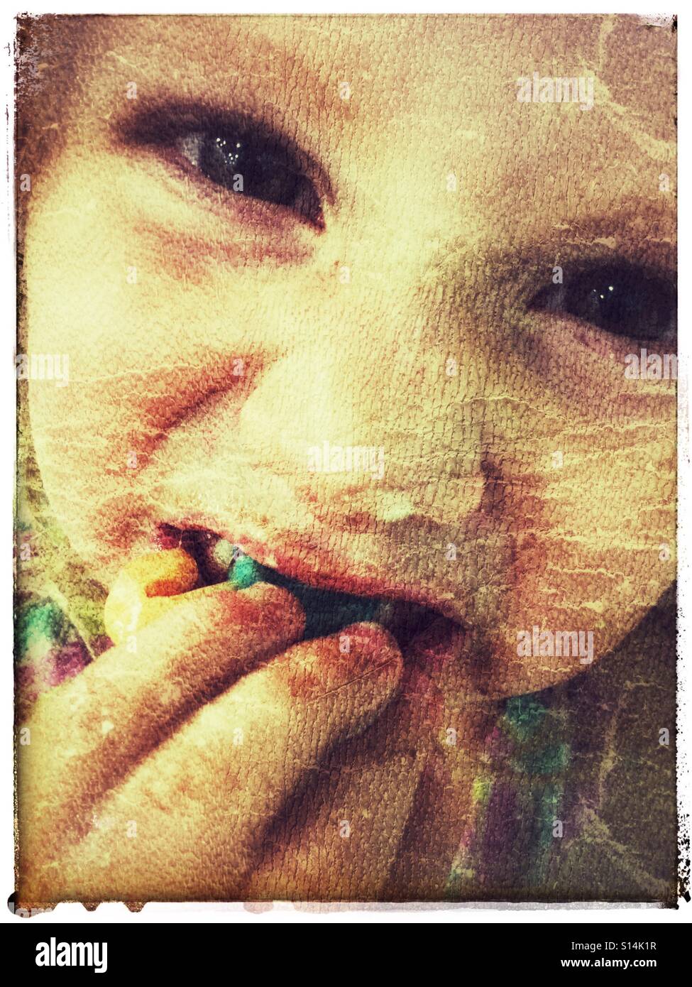 Girl eating messy ice cream hi-res stock photography and images - Alamy