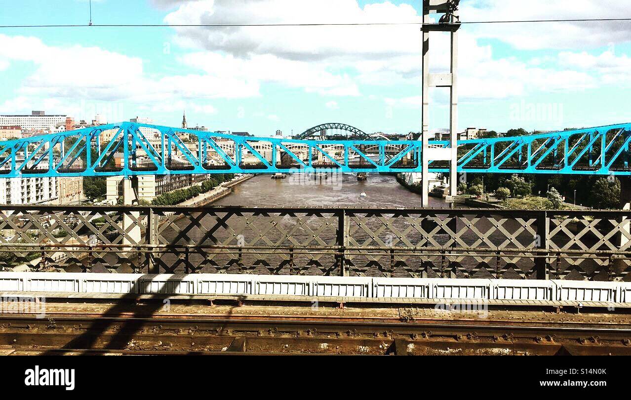 Newcastle train bridges hi-res stock photography and images - Alamy