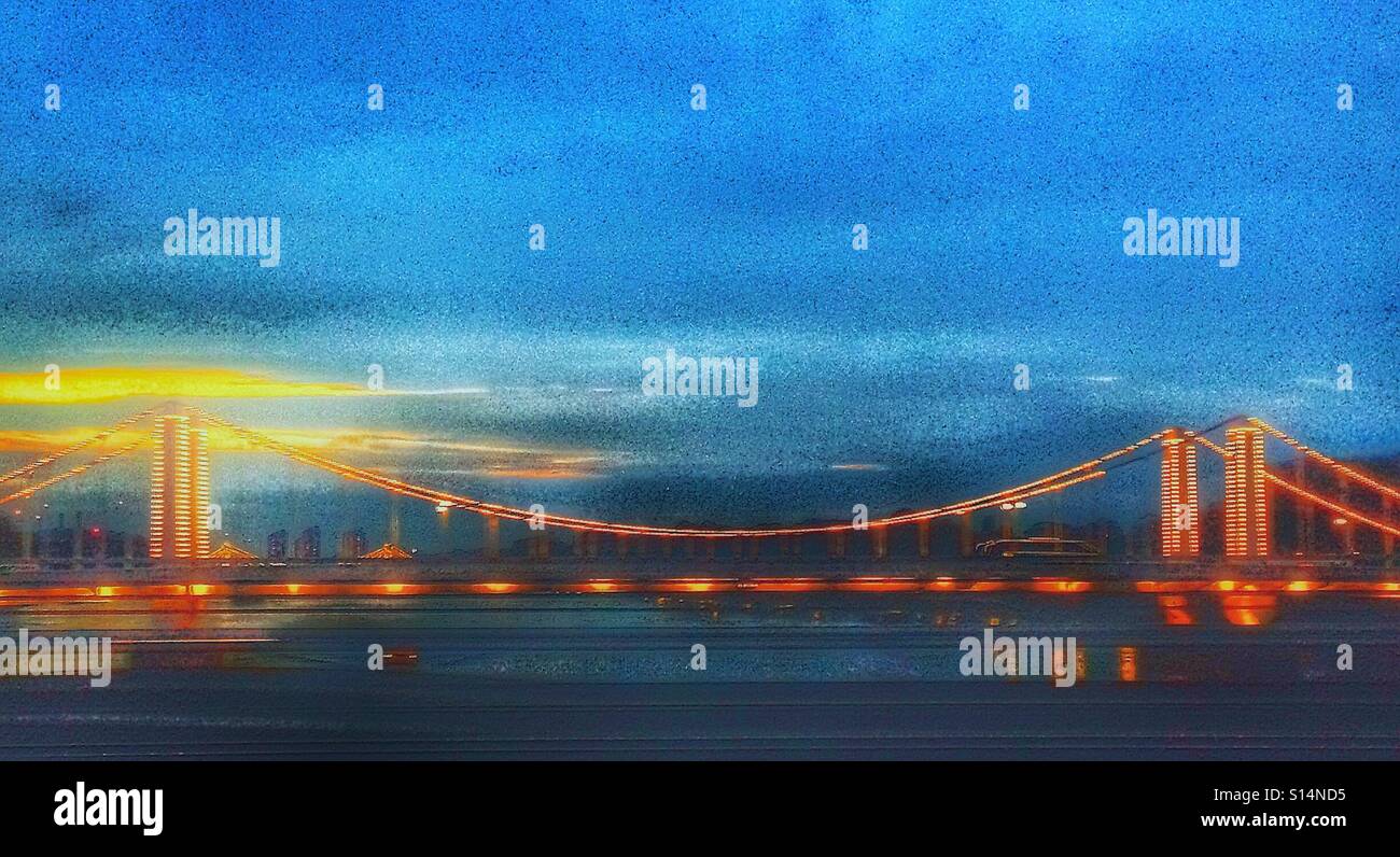 Chelsea bridge at night Stock Photo - Alamy