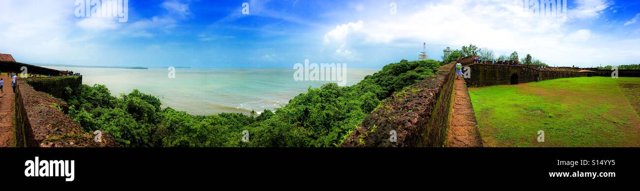 The panaroma of a fort in goa Stock Photo - Alamy