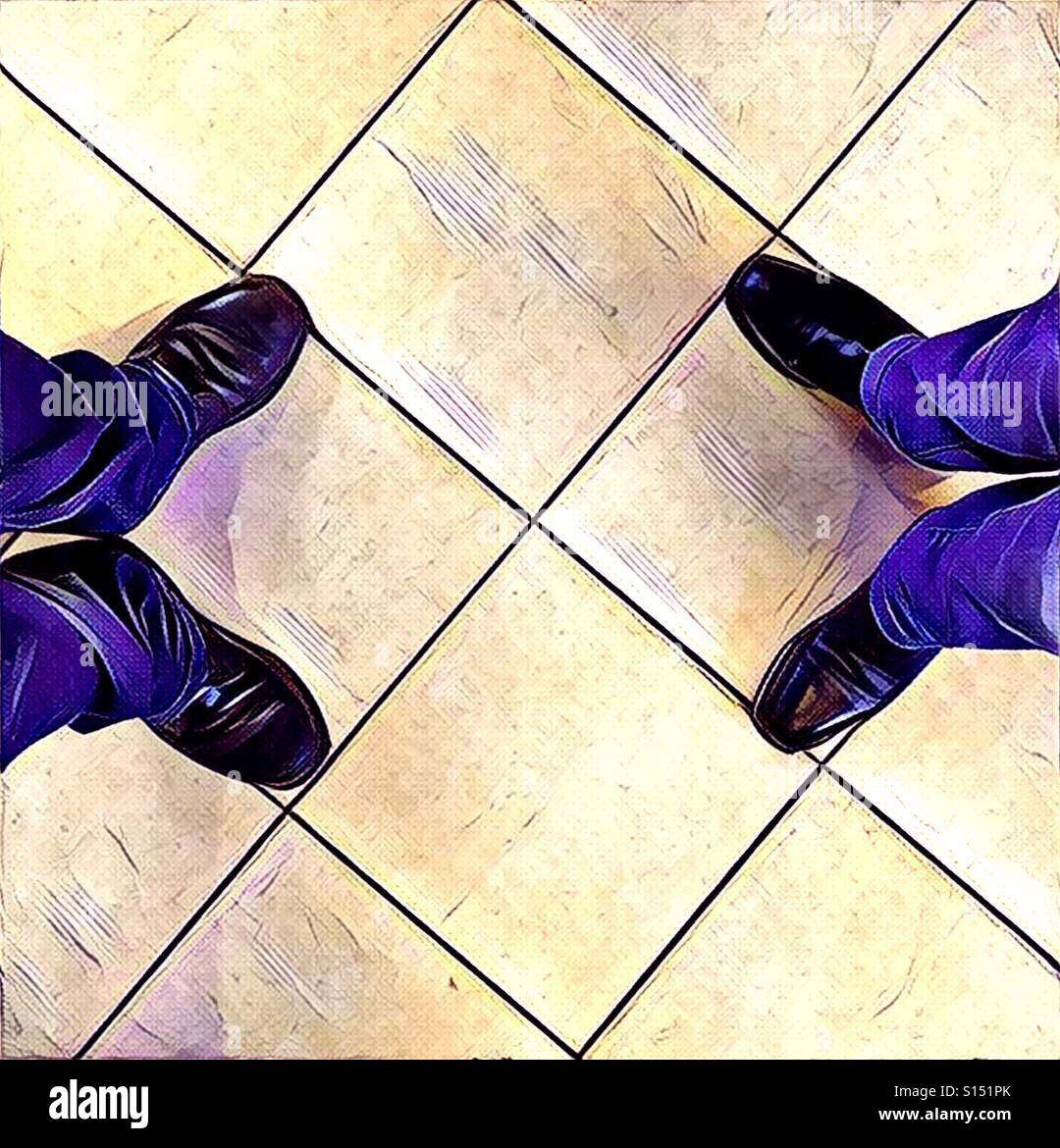 POV Two people standing four square Stock Photo - Alamy