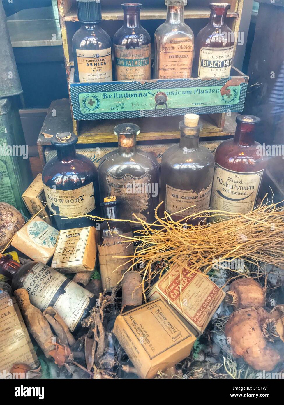 New Orleans medicine window Stock Photo - Alamy