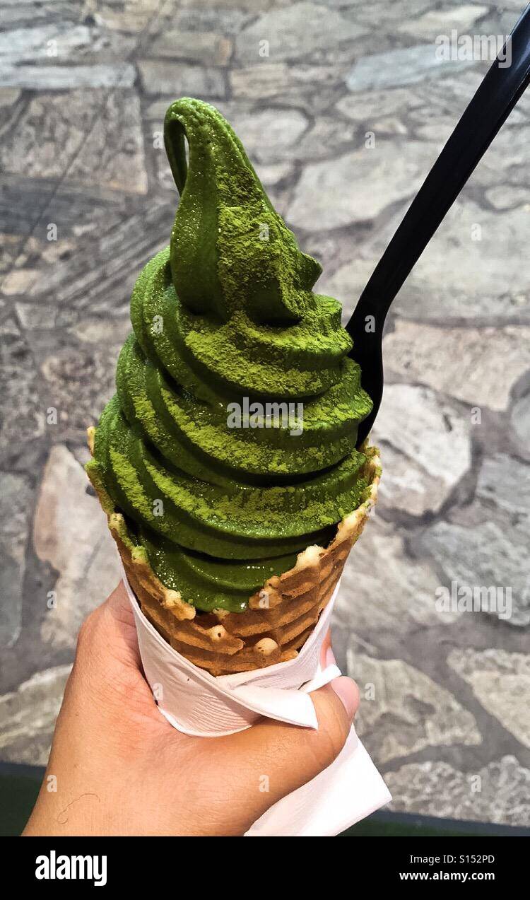 Matcha soft serve Stock Photo - Alamy