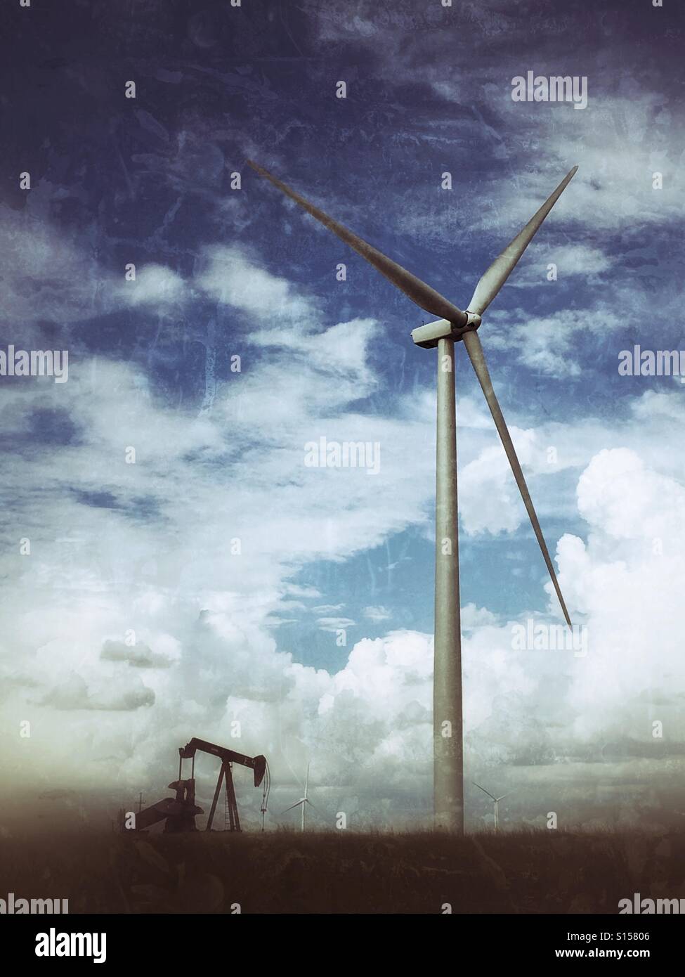 Wind turbine and oil rig hi-res stock photography and images - Alamy