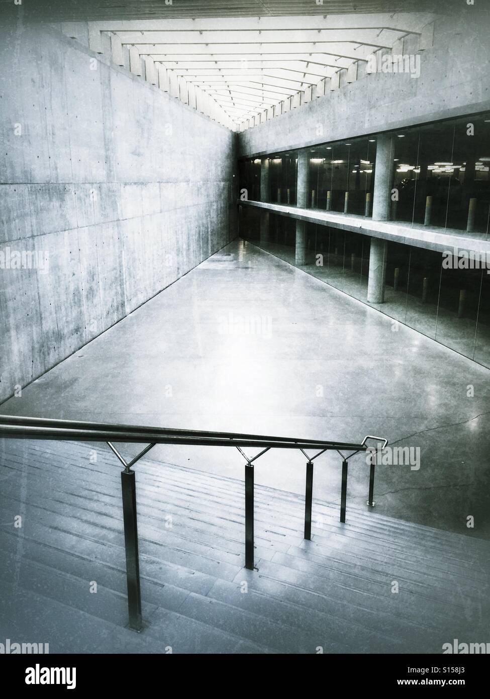 A triangular lobby in a parking garage Stock Photo - Alamy