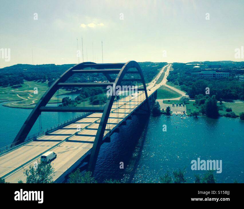 Bridge over Lake Austin Stock Photo - Alamy
