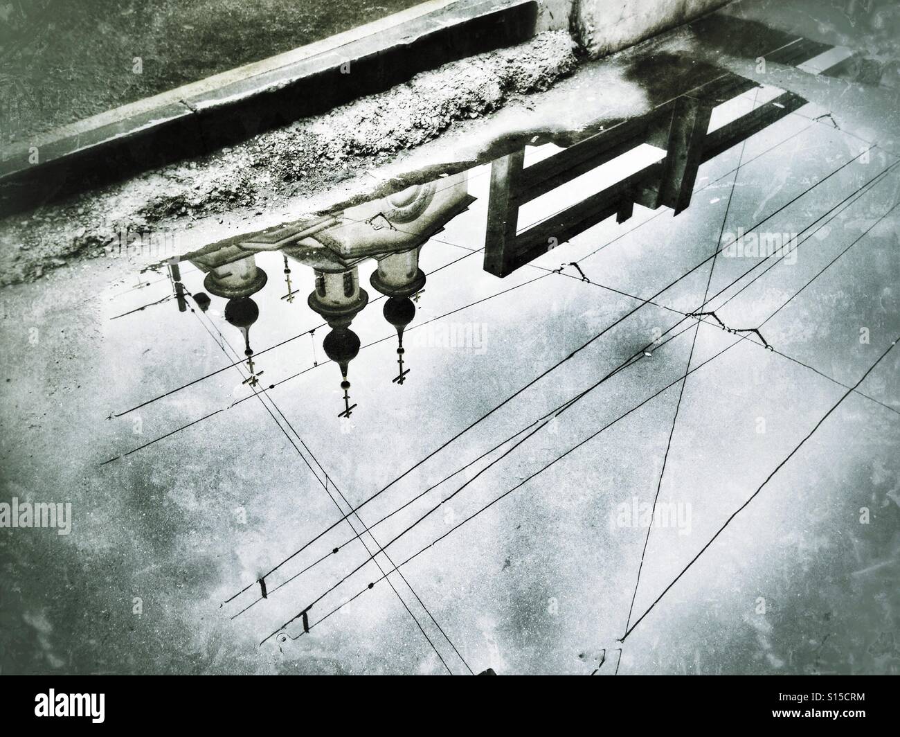 Church reflection in a puddle Stock Photo - Alamy