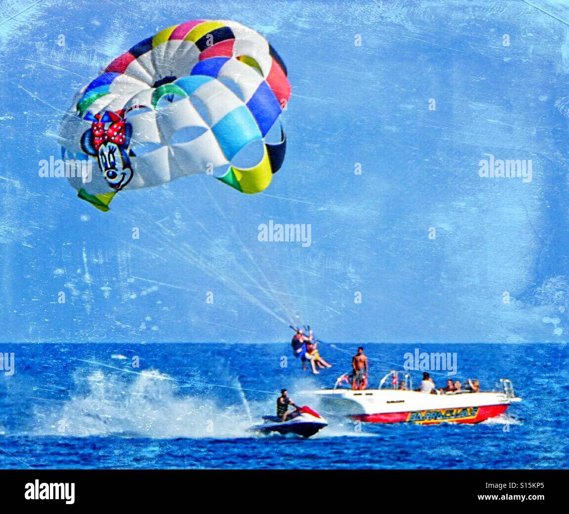 ...action:.. jetski, boat, paraglide.. action!!! Stock Photo - Alamy