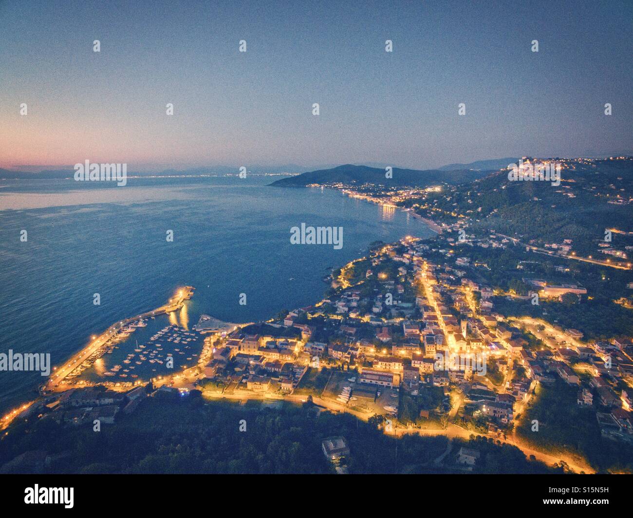 Aerial view of Castellabate - Italy Stock Photo - Alamy