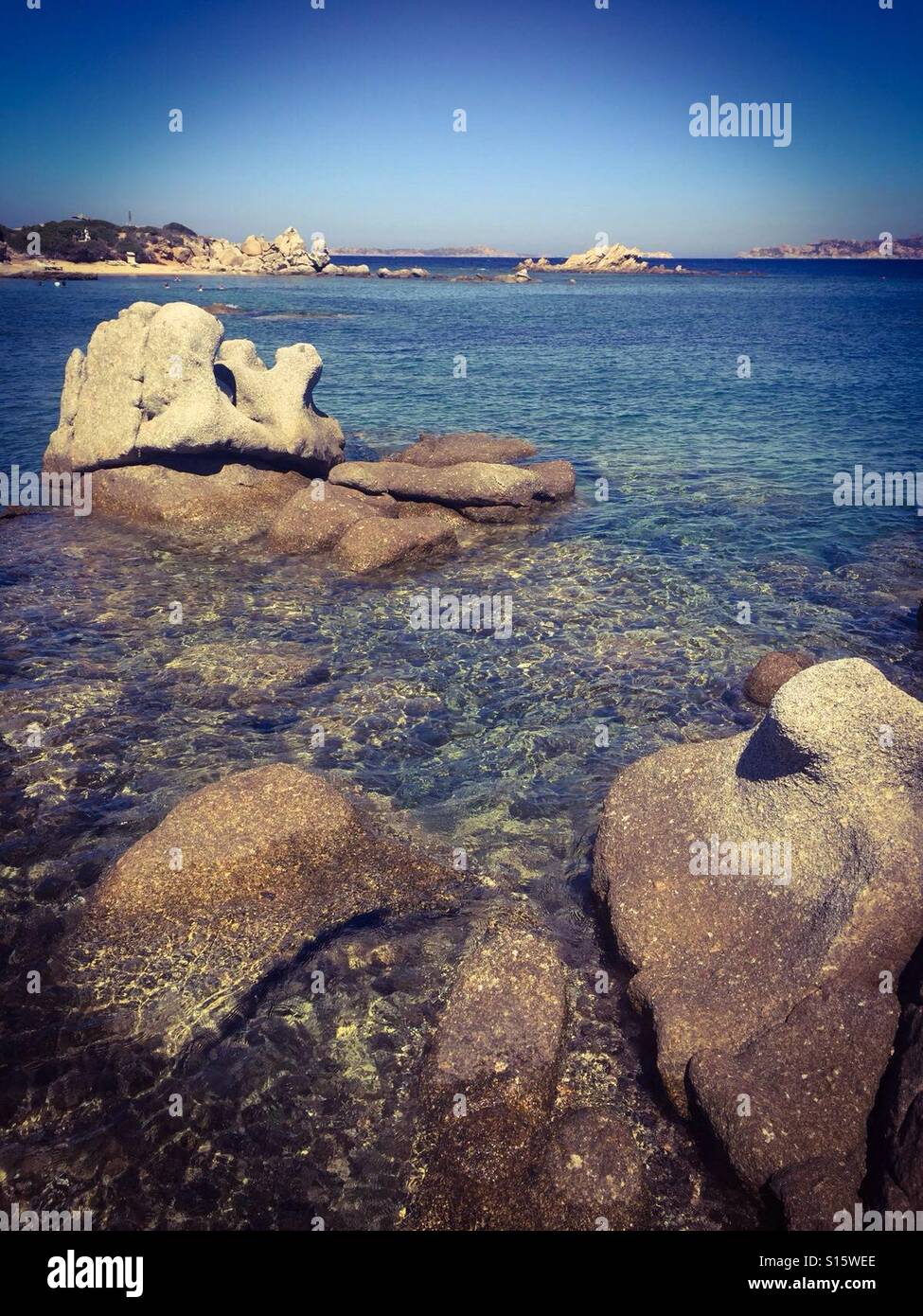 a beautiful beach with rocks of north Sardinia, Italy Stock Photo - Alamy
