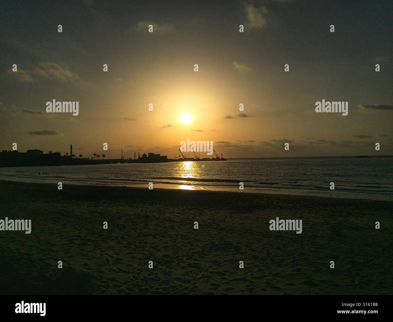Sunset from the Beach of Saida - Lebanon Middle East Stock Photo - Alamy