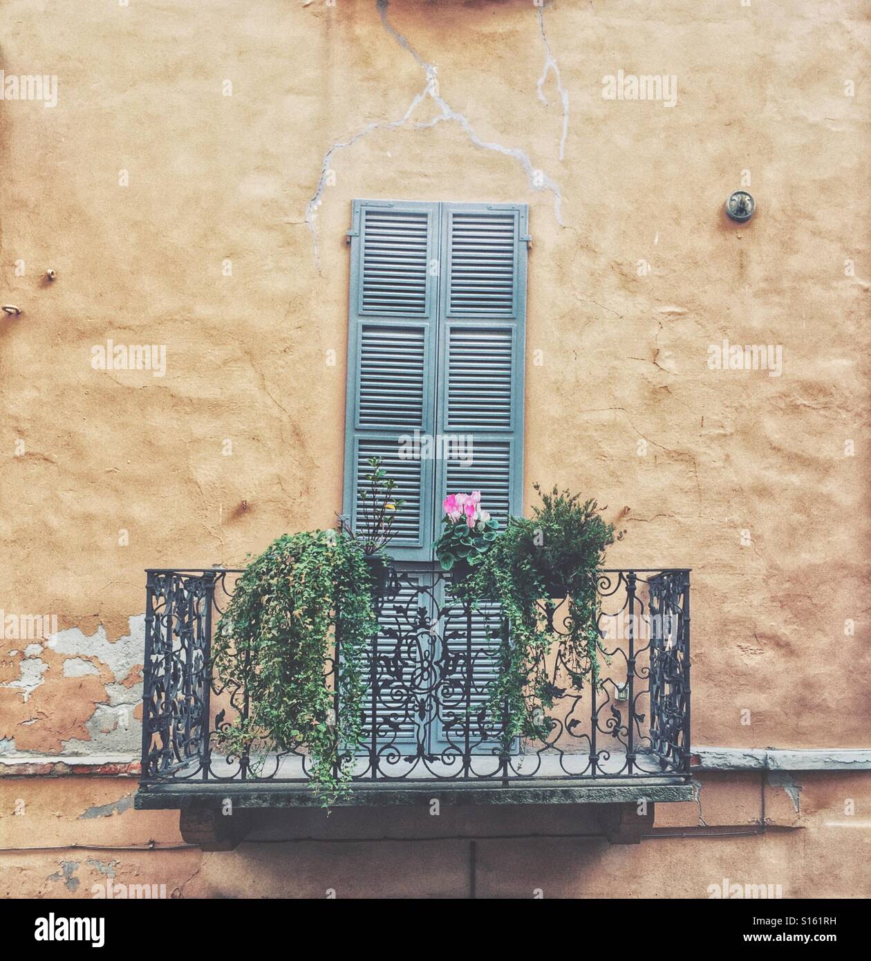 Old house balcony and window Stock Photo - Alamy