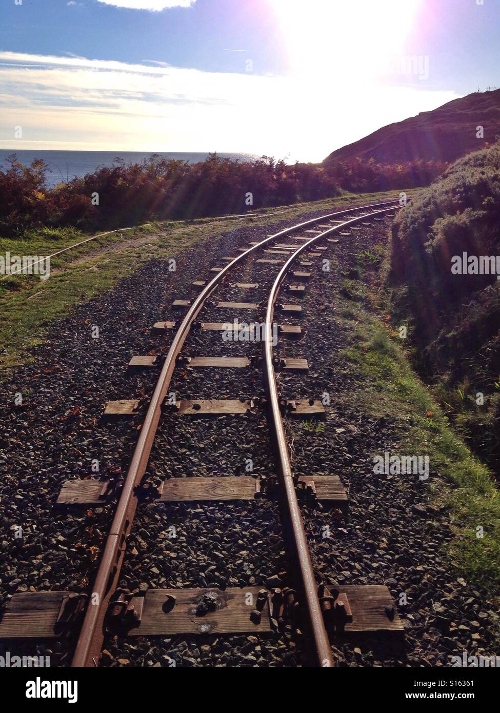 Right turn on track Stock Photo - Alamy