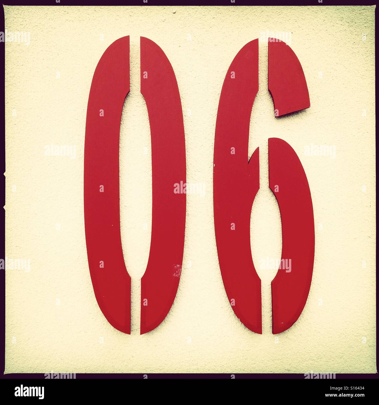 Number 6 on wall Stock Photo - Alamy