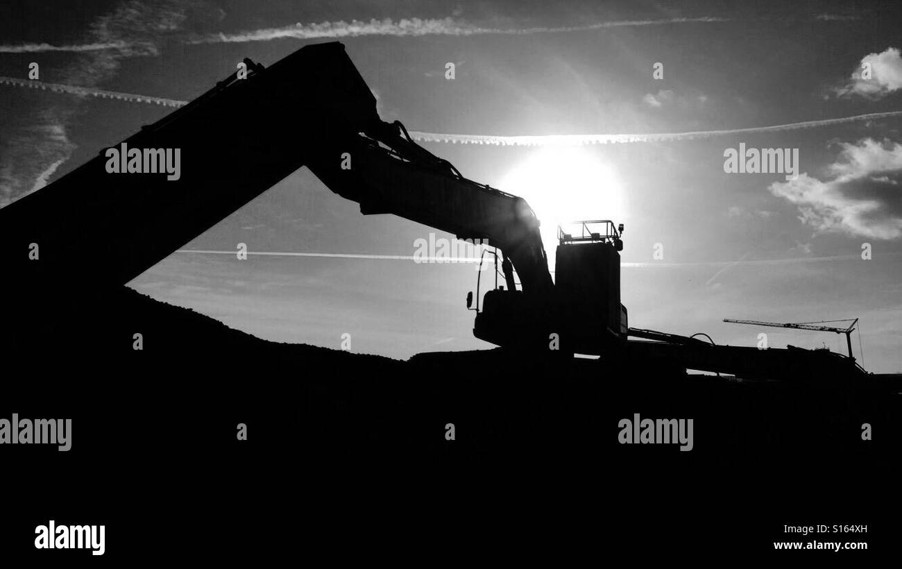 Black and white digger Black and White Stock Photos & Images - Alamy
