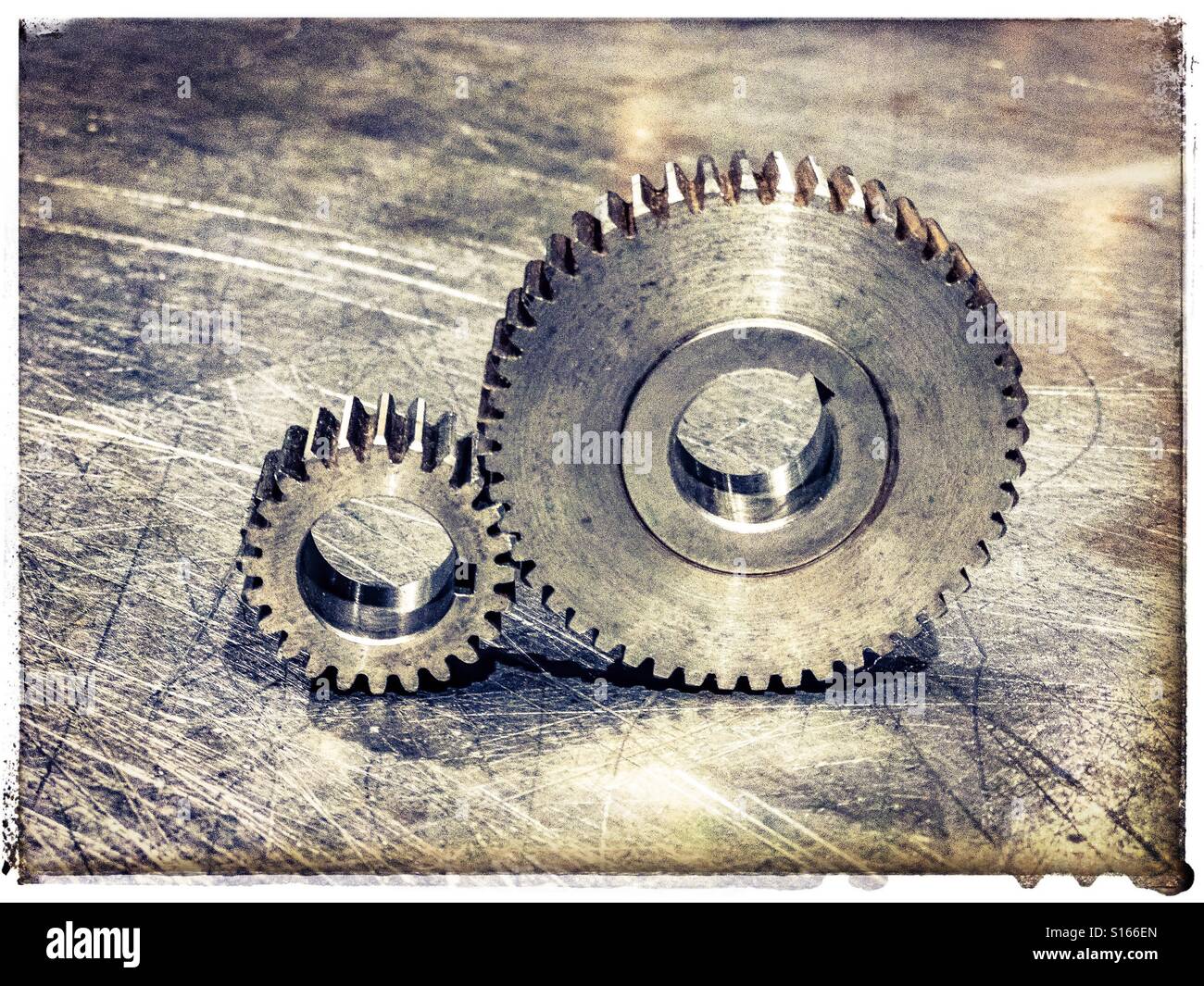 Detail Photo of two Gears Stock Photo - Alamy