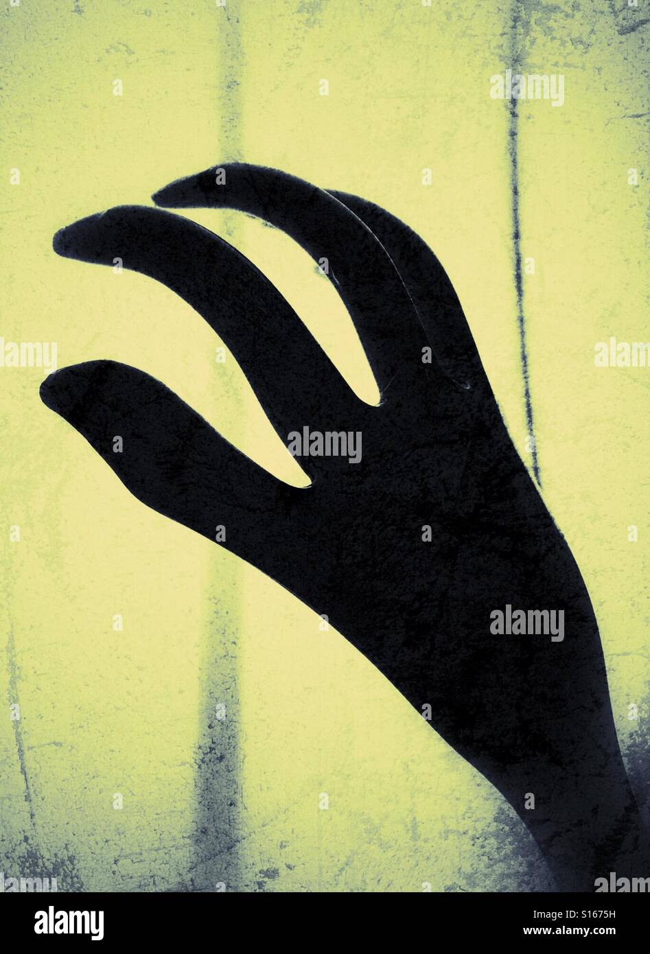 Creepy hand silhouette scratching at a window Stock Photo - Alamy