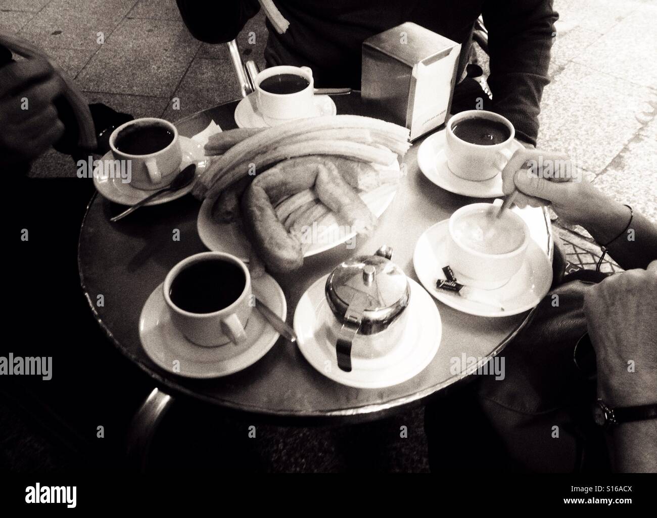 Chocolate and churros. Typical Spanish breakfast Stock Photo - Alamy