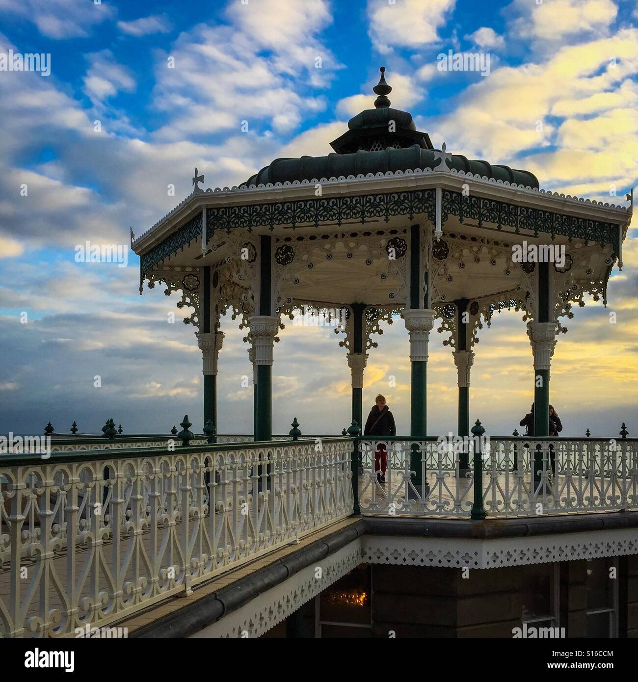 Old bandstand overlooking Brighton beach during sunset Stock Photo - Alamy
