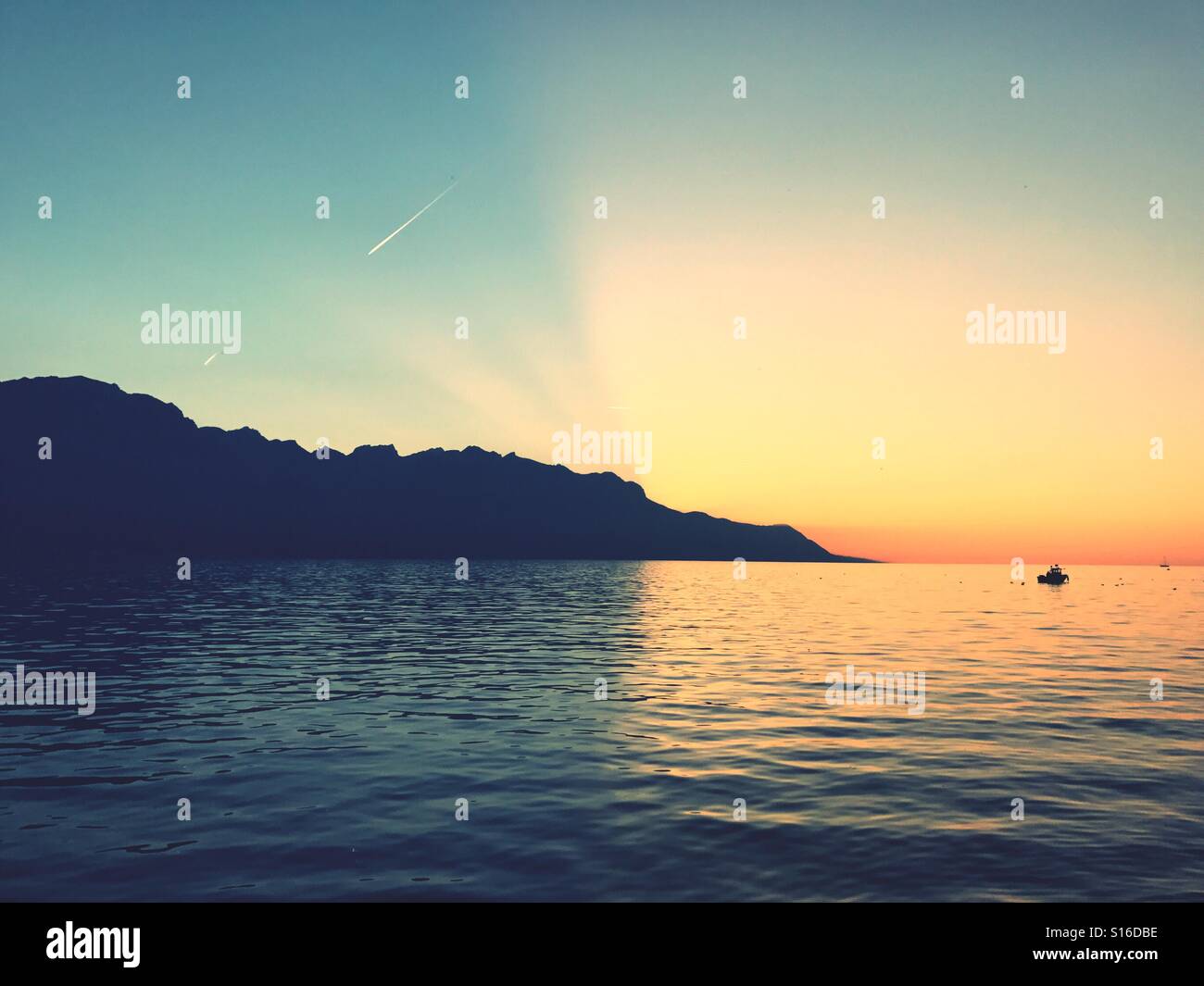 Lac Leman at sunset Switzerland Stock Photo - Alamy