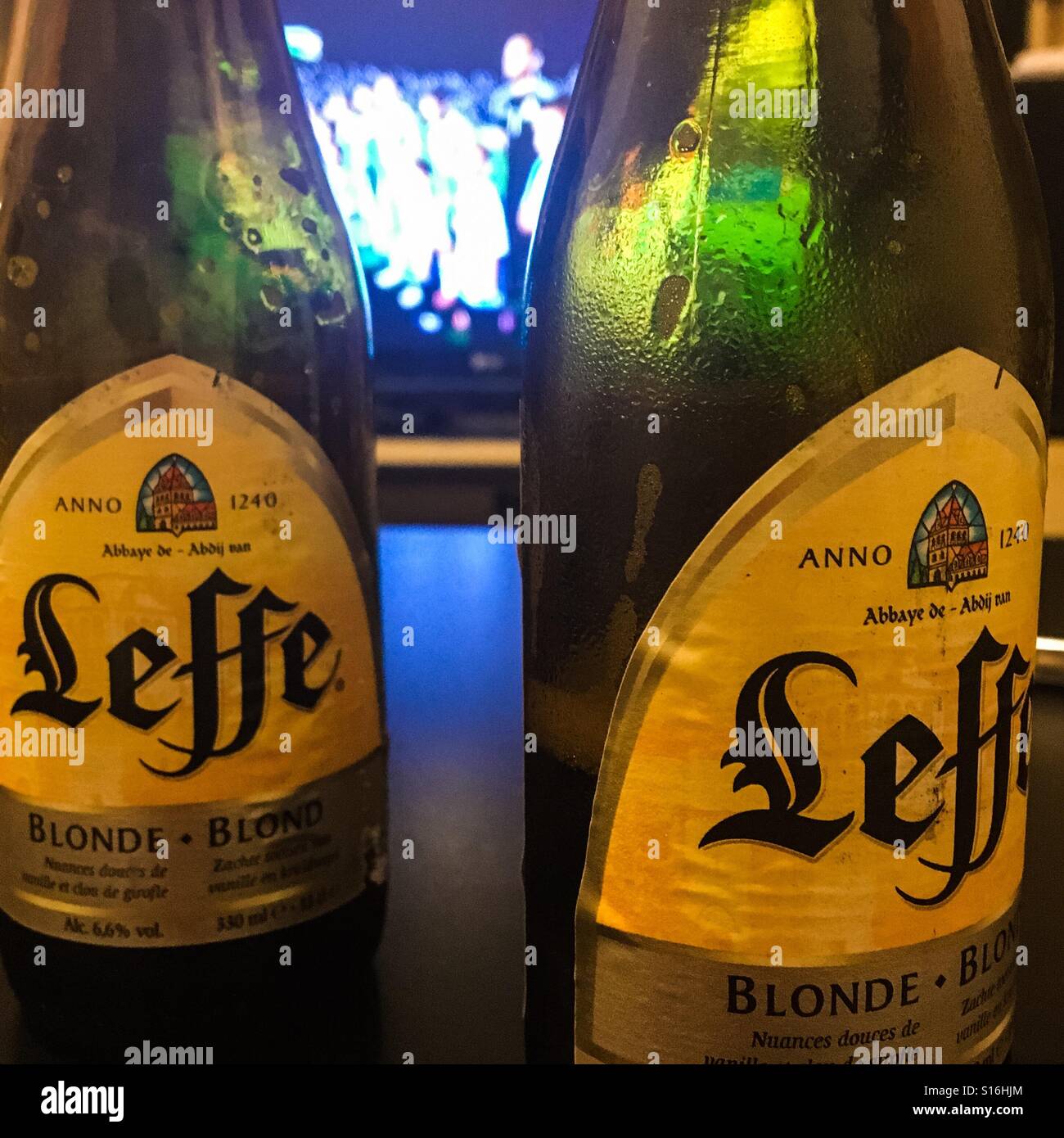 Belgian leffe beer with tv on the back Stock Photo - Alamy