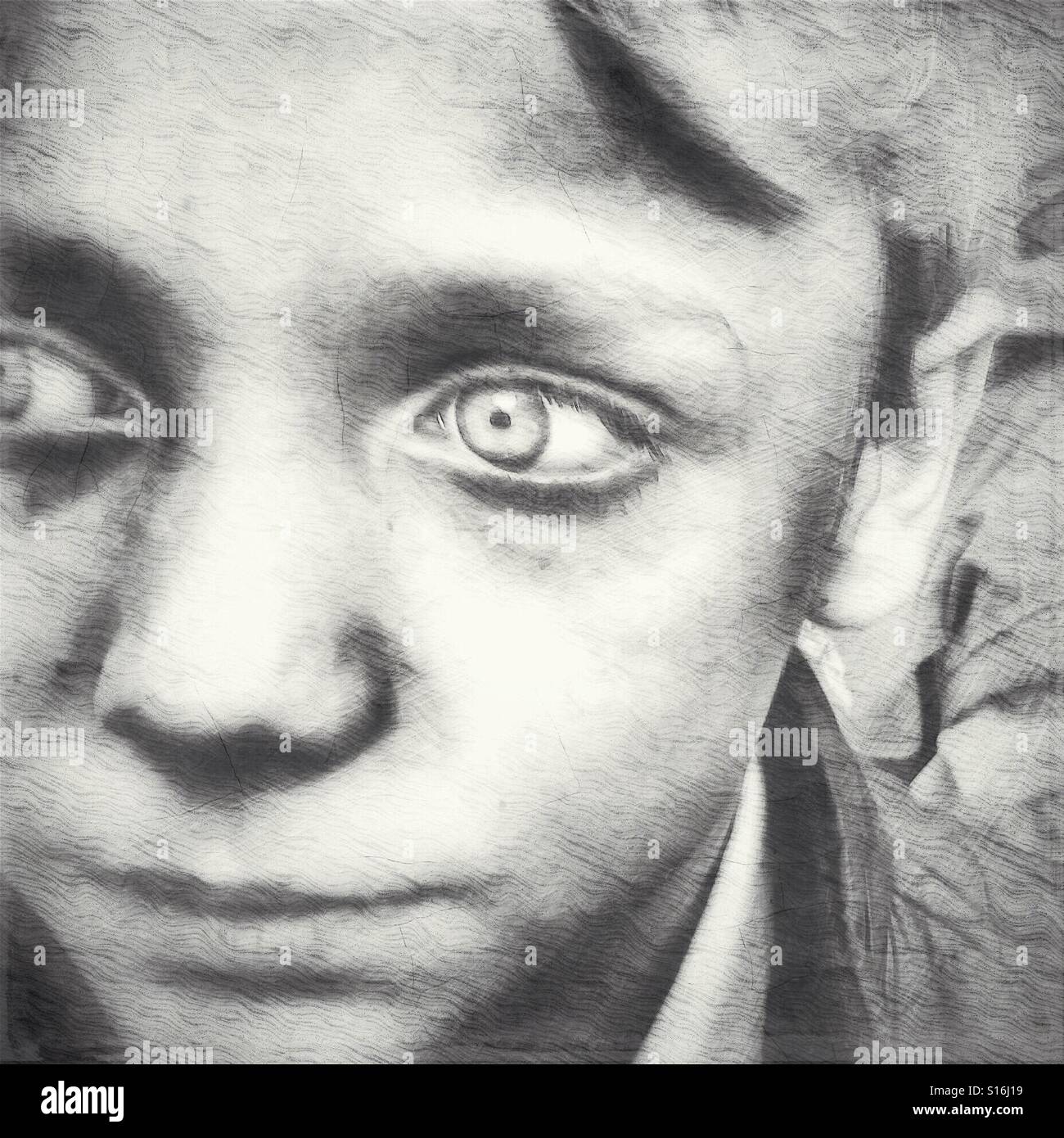 Big eyed boy Stock Photo - Alamy