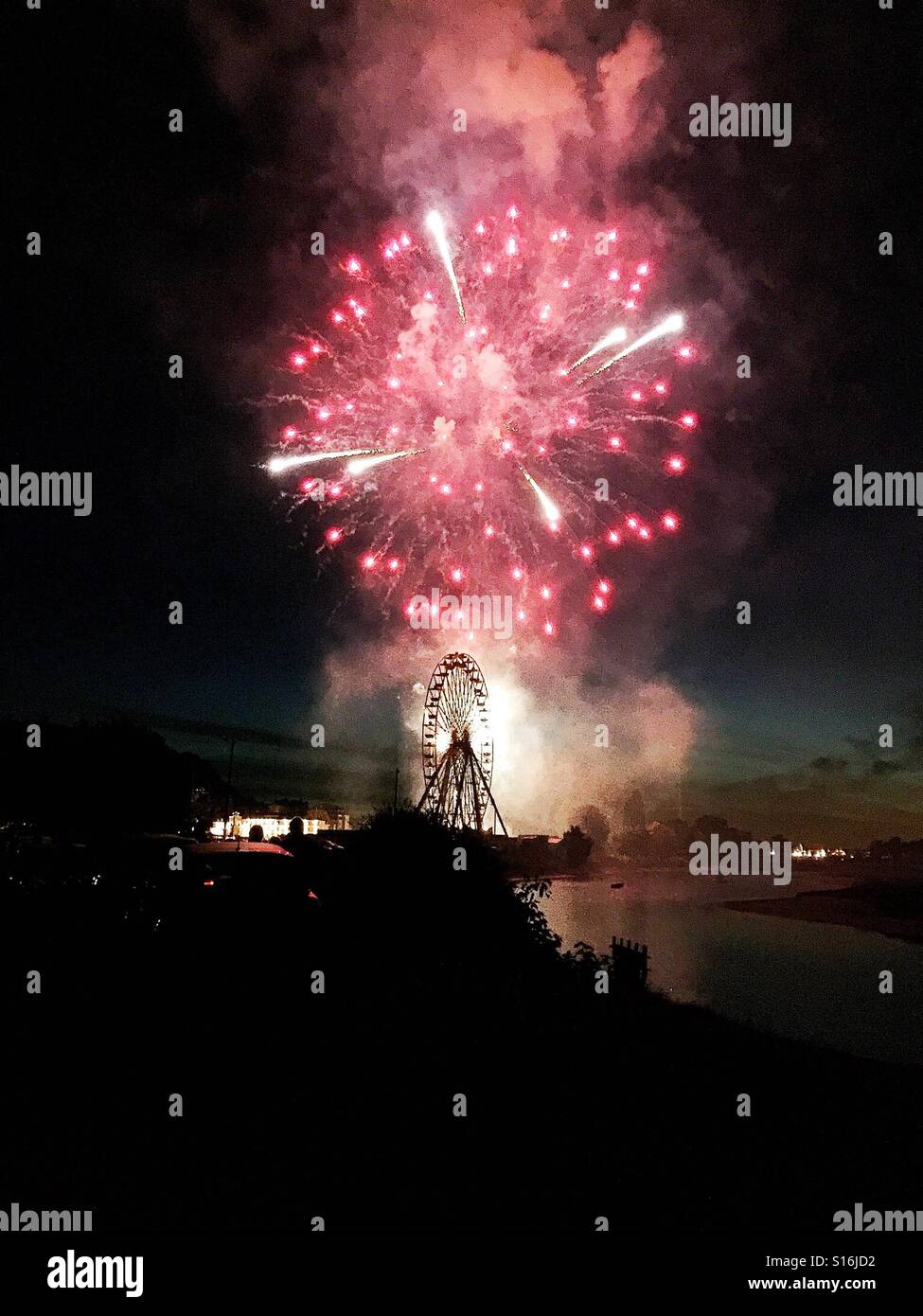 Bastille night fireworks Stock Photo - Alamy