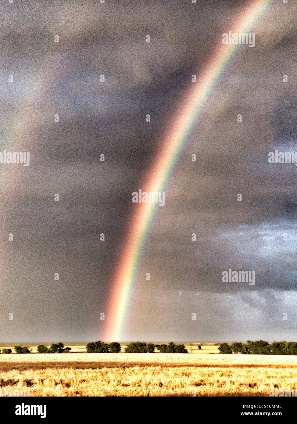Rainbow over Suffolk England Stock Photo - Alamy