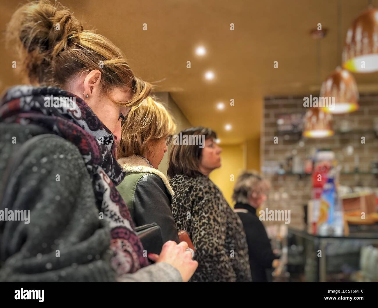 Waiting queue for cafe hi-res stock photography and images - Alamy
