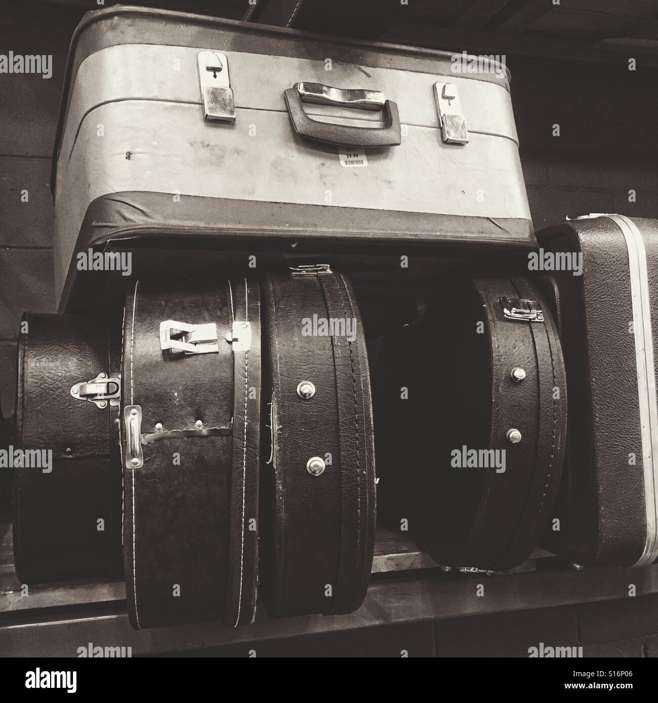 Suitcase and guitar cases Stock Photo - Alamy