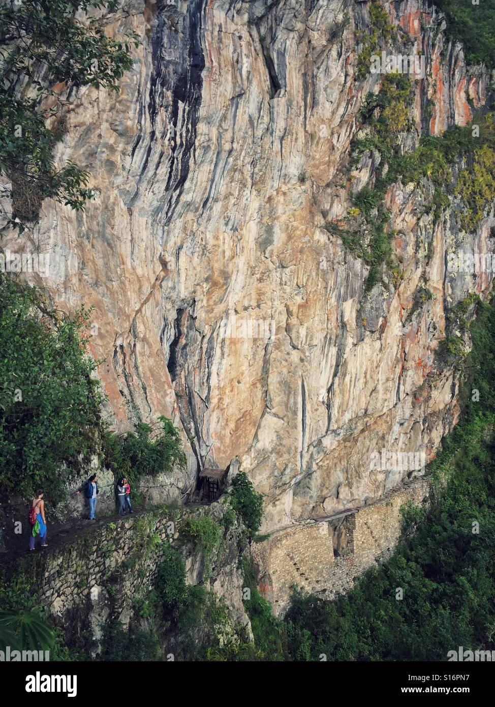 Ancient Inca Bridge at Machu Picchu Stock Photo - Alamy