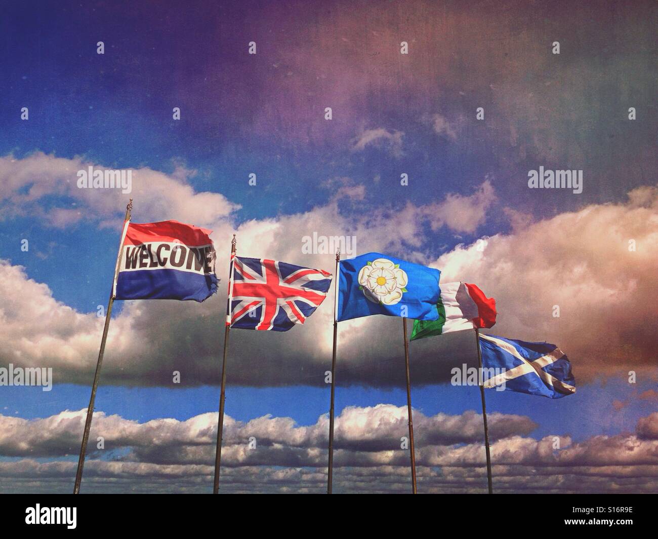 Flags of england scotland ireland and wales hi-res stock photography ...