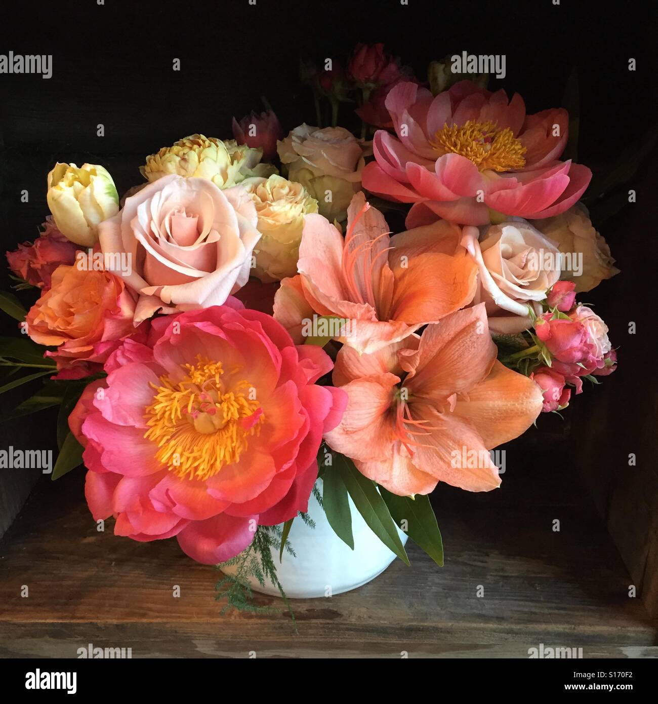 Flowers arranged in a vase Stock Photo - Alamy