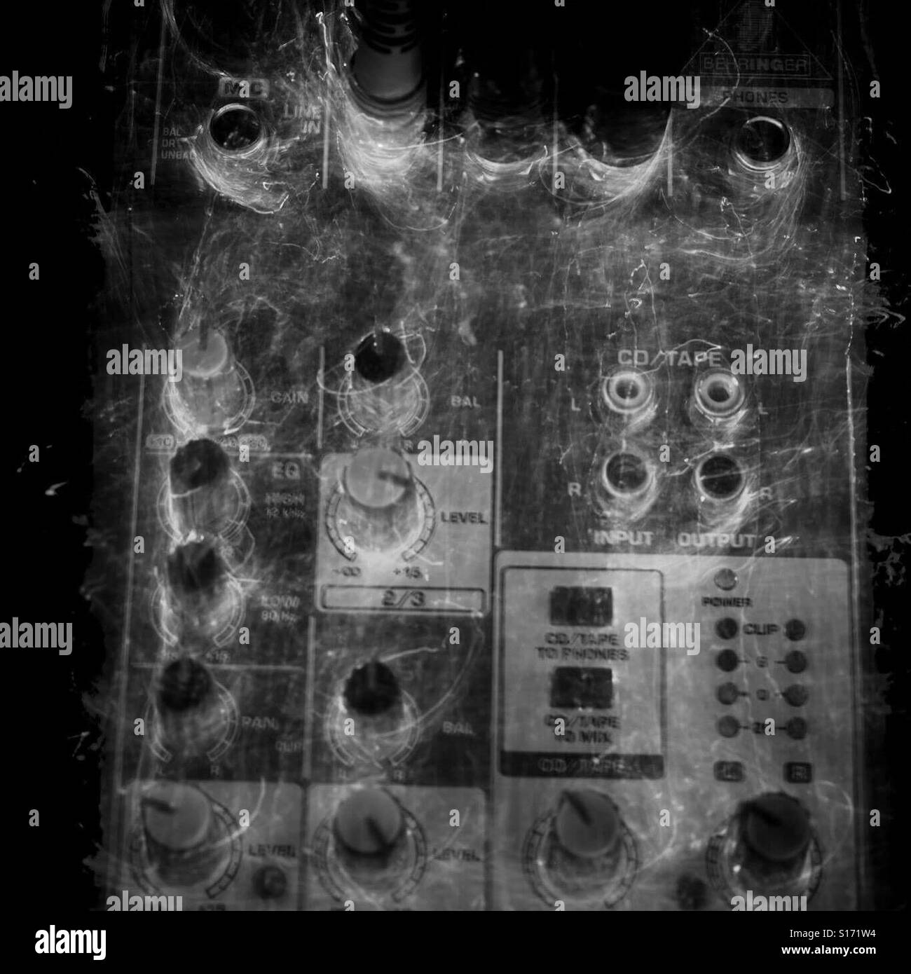 Light mixing console Black and White Stock Photos & Images - Alamy