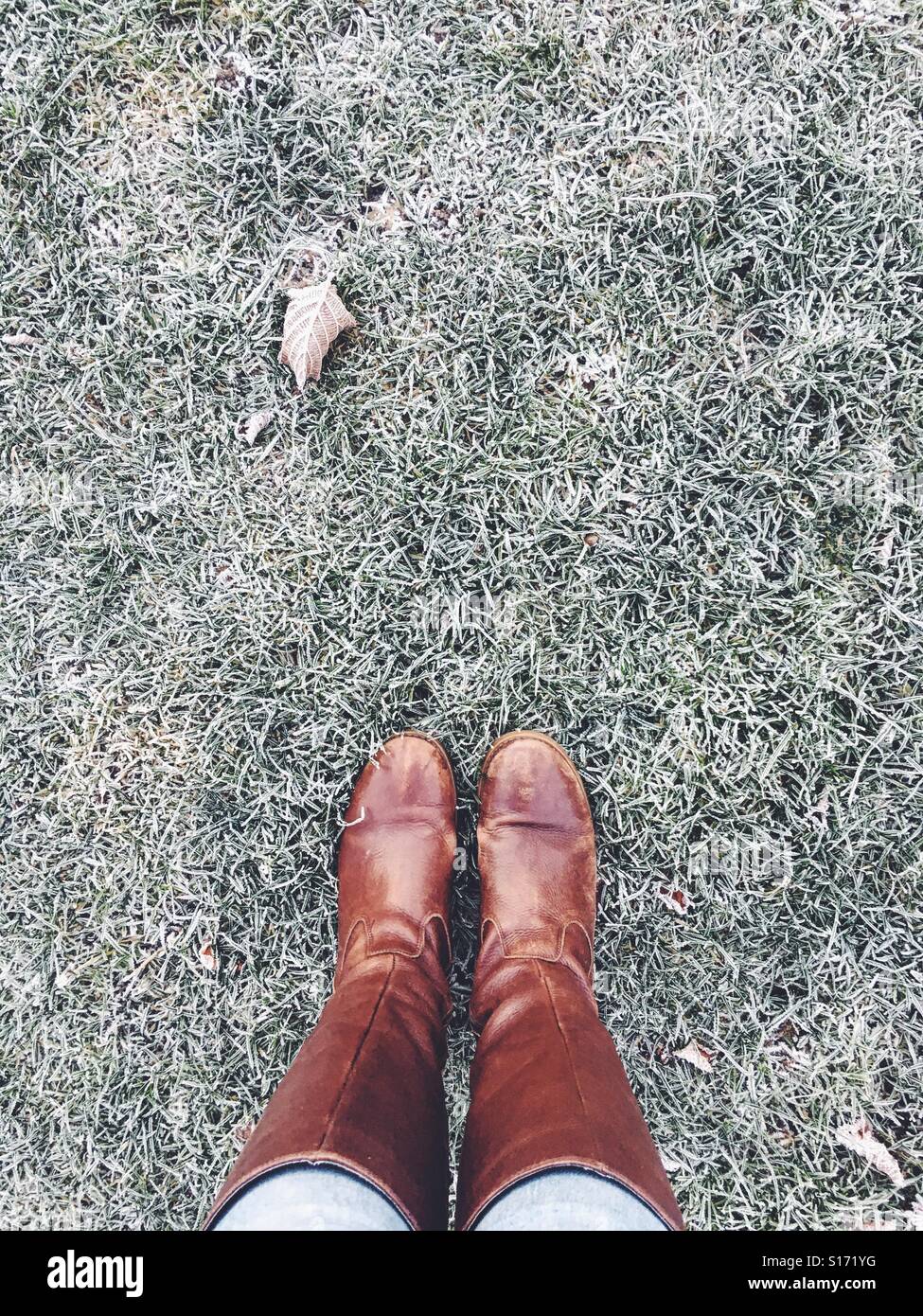 Grass on boots hi-res stock photography and images - Alamy