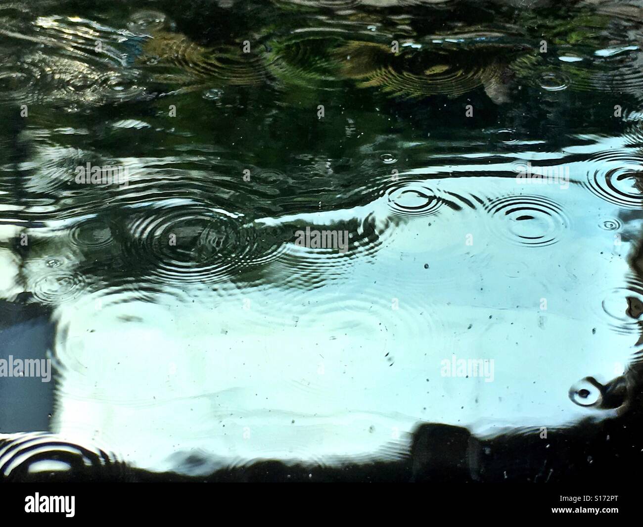 Rain falling on a puddle Stock Photo - Alamy