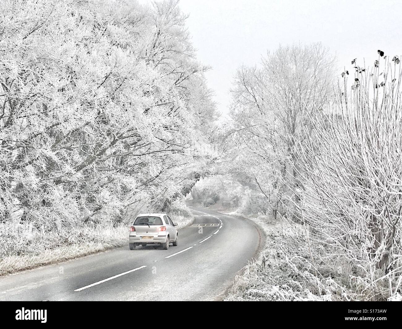 Ice frozen icy road car vehicle hi-res stock photography and images - Alamy