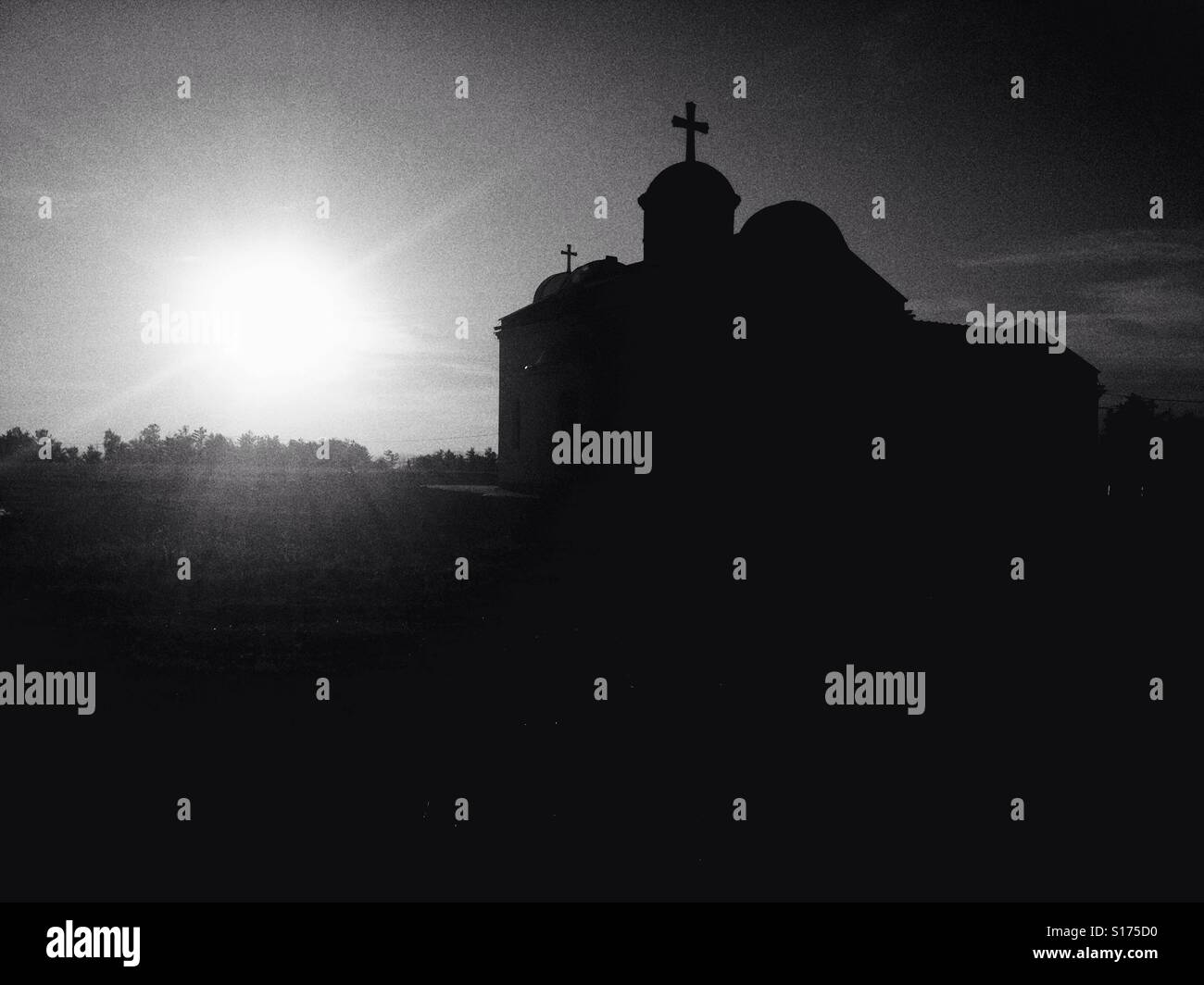 Church in sunset Stock Photo - Alamy