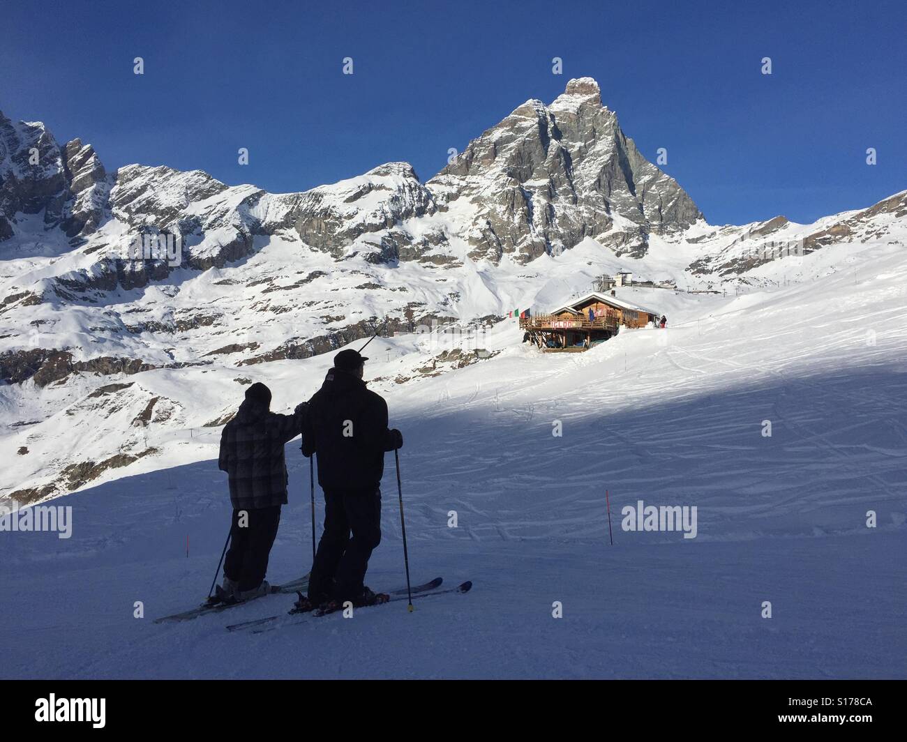 Skiing Cervinia Italy Stock Photo - Alamy