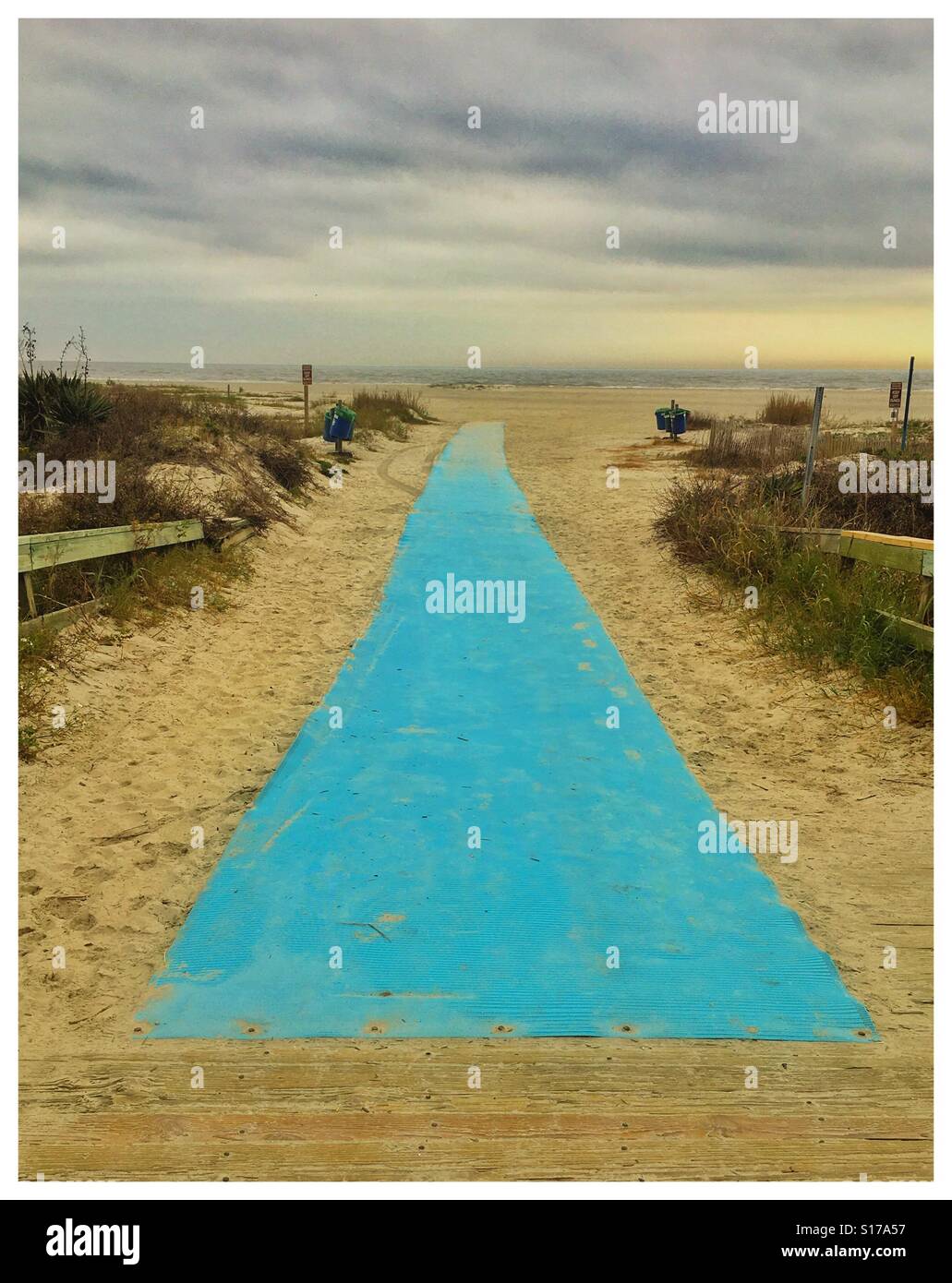 Blue walkway on the beach Stock Photo - Alamy