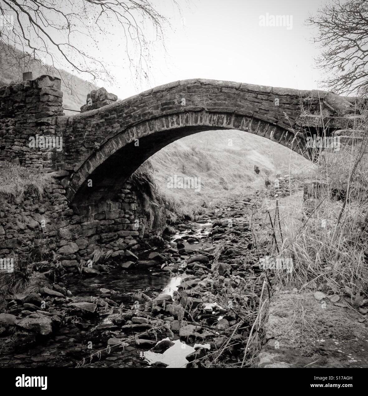Packhorse bridge on the Pennine way near Marsden , Yorkshire Stock ...