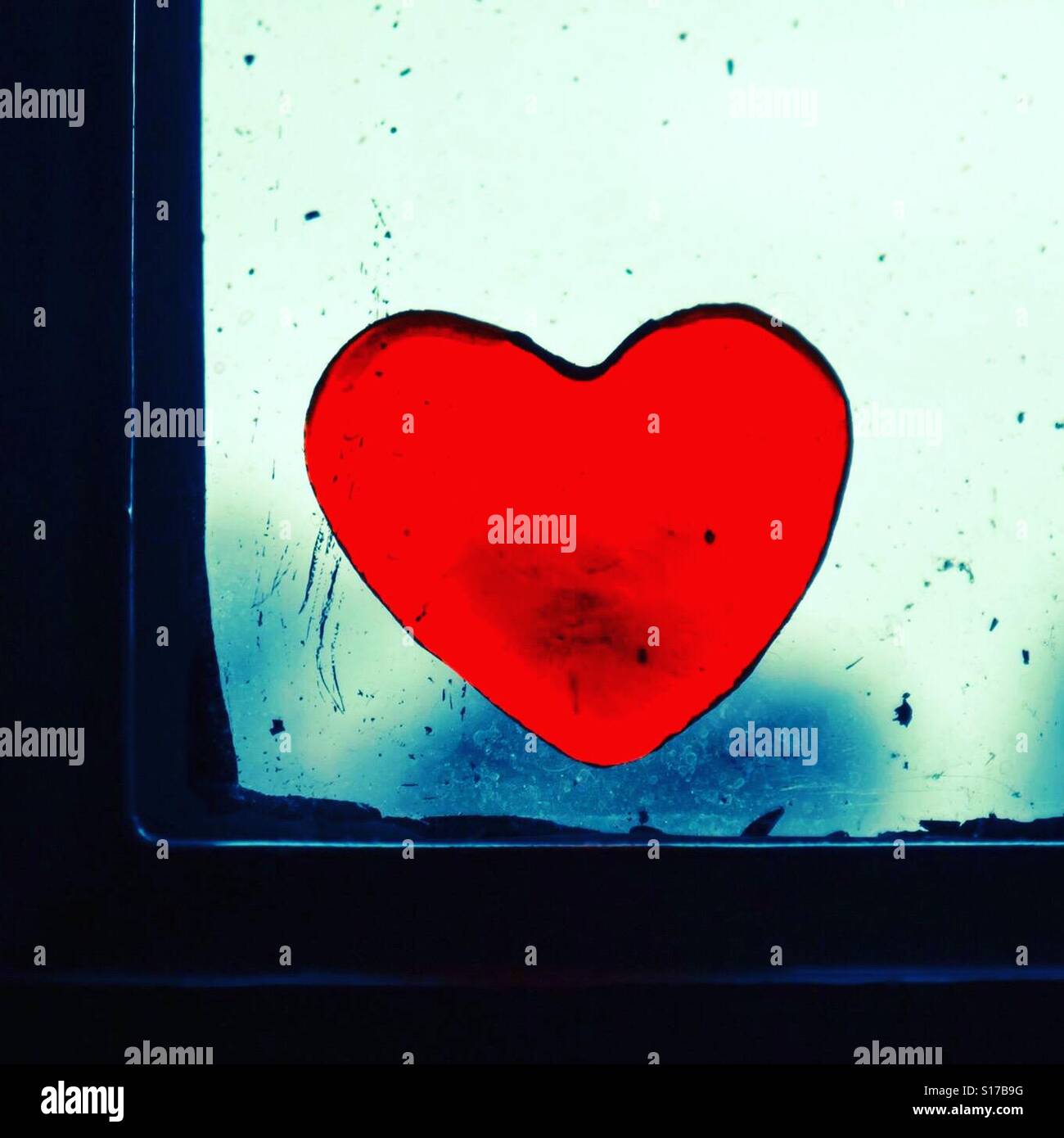 Heart on window Stock Photo - Alamy