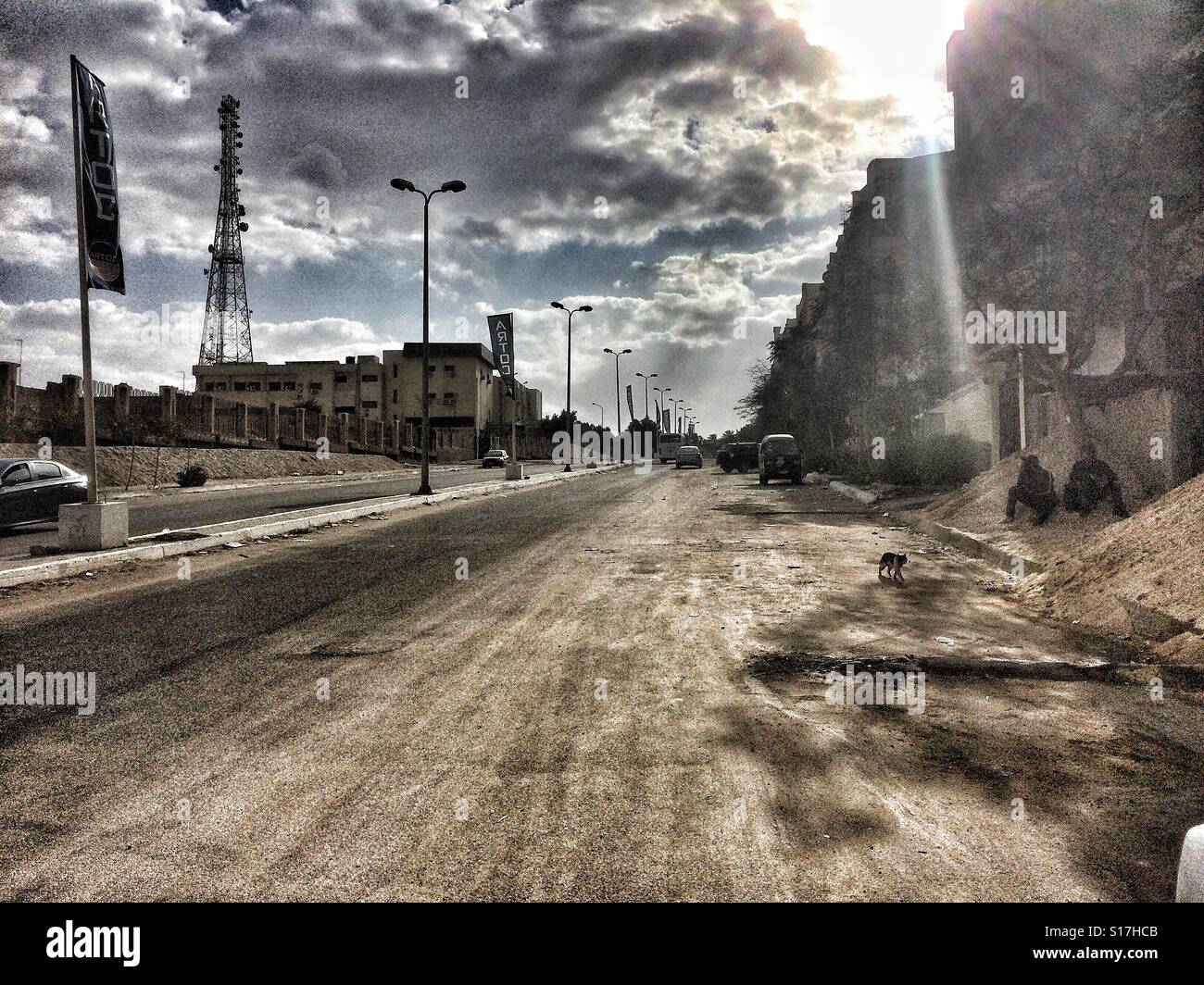 Dusty Road with Clouda Stock Photo - Alamy