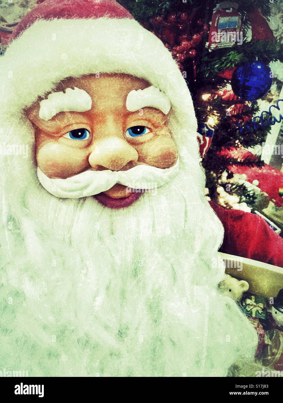 Santa Claus and tree Stock Photo - Alamy