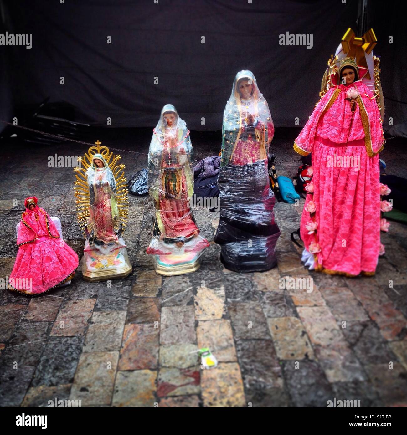 Sculptures of Our Lady of the Guadalupe during the anual pilgrimage to ...