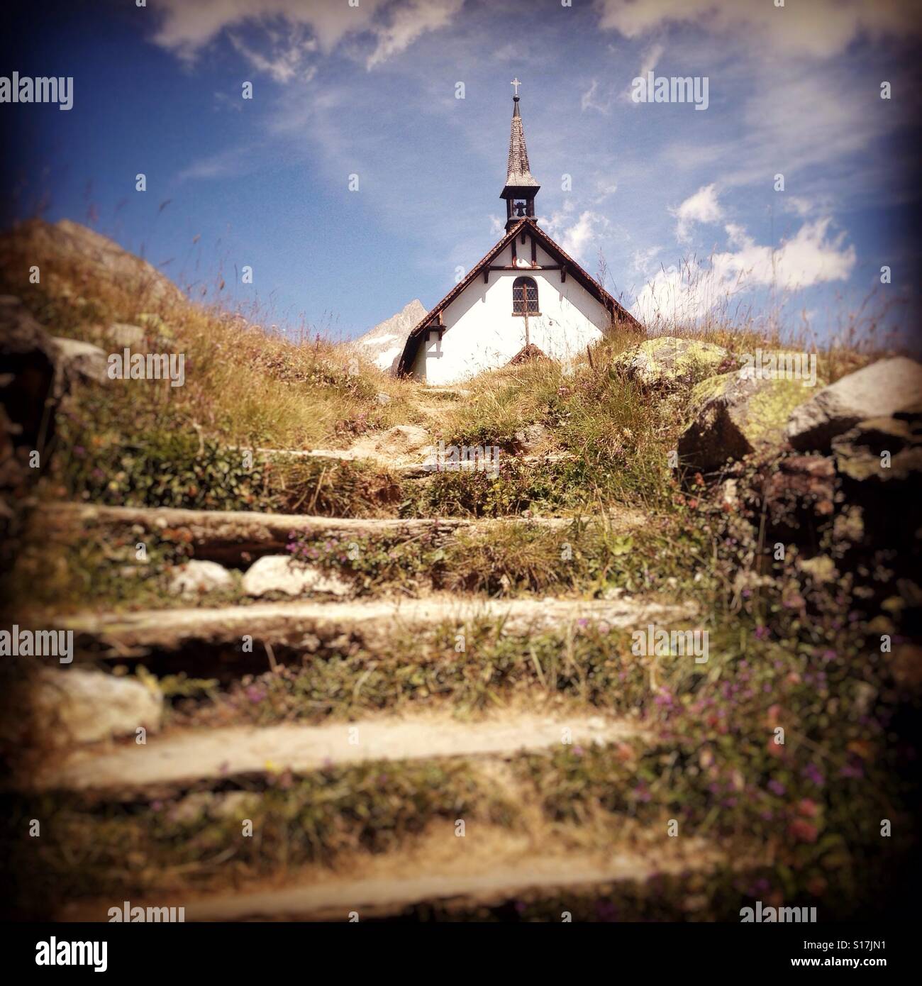 A little church in the Swiss Alps Stock Photo - Alamy