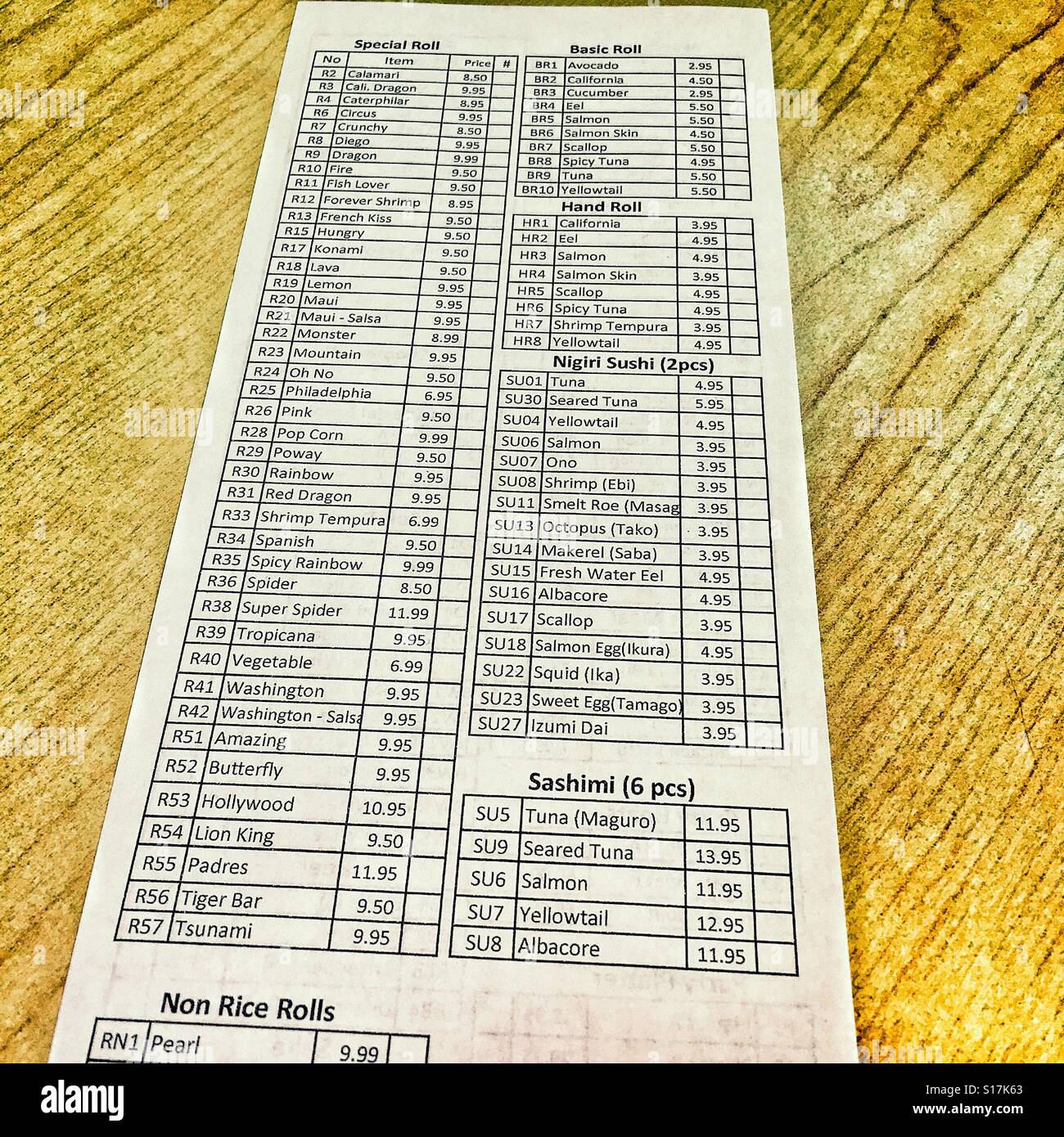 Japanese menu hi-res stock photography and images - Alamy