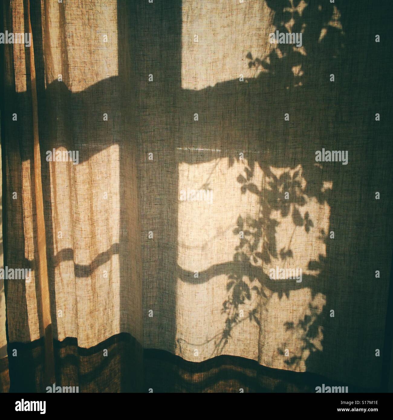 Moody shadow curtain interior hi-res stock photography and images - Alamy