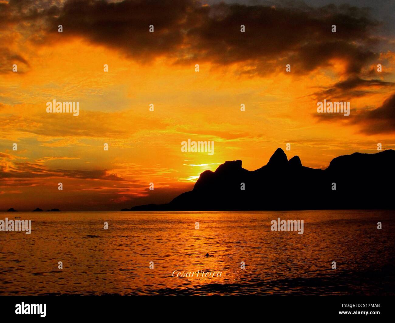 Sunset in Rio de Janeiro Stock Photo - Alamy