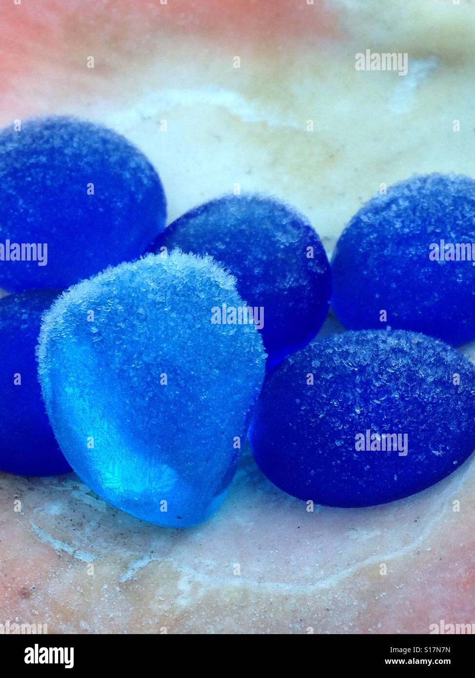 Blue, frosty glass Stock Photo - Alamy
